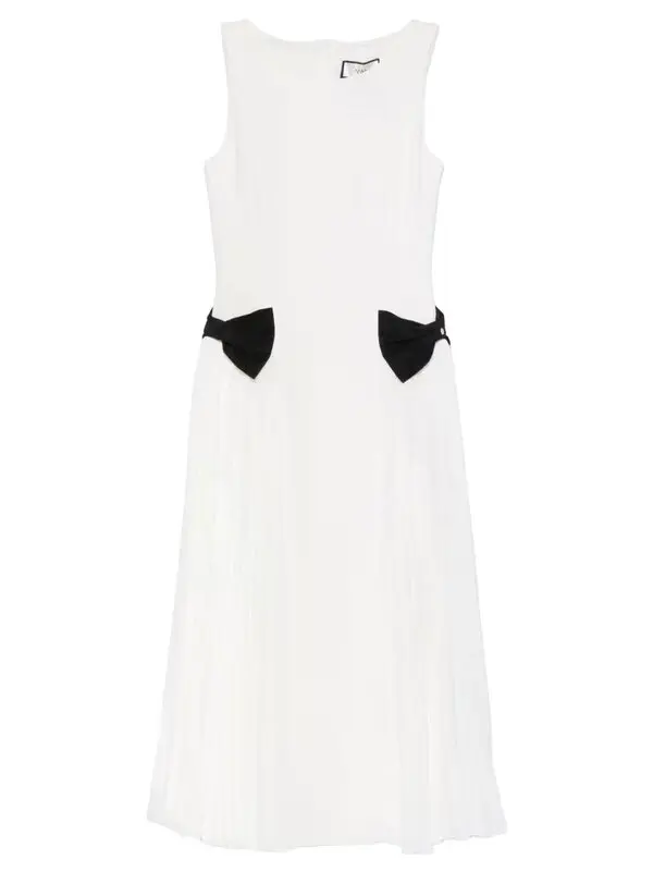NISSA Bow-detail Midi Dress - White