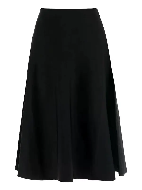 THE ROW Pleated Midi Skirt - Black