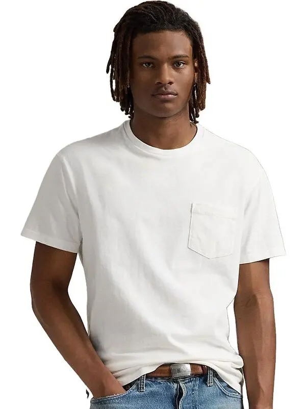 Ralph Lauren Classic Fit Weathered Pocket T-shirt - Deckwash White