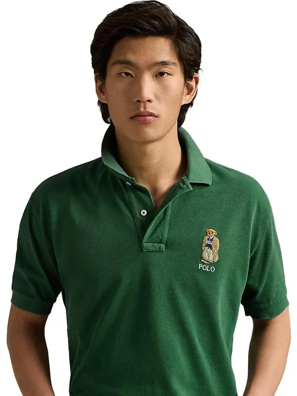 Ralph Lauren Original Fit Polo Bear Mesh Polo Shirt - Washed Forest Heritage Bear