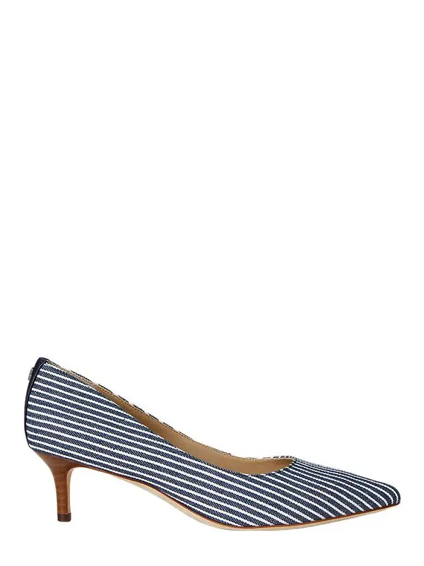 Ralph Lauren Adrienne Striped Canvas Pumps - Refined Navy/natural