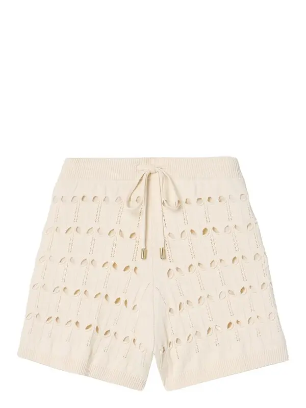 Zimmermann Rhiannon Cutout Pointelle-knit Shorts - Cream