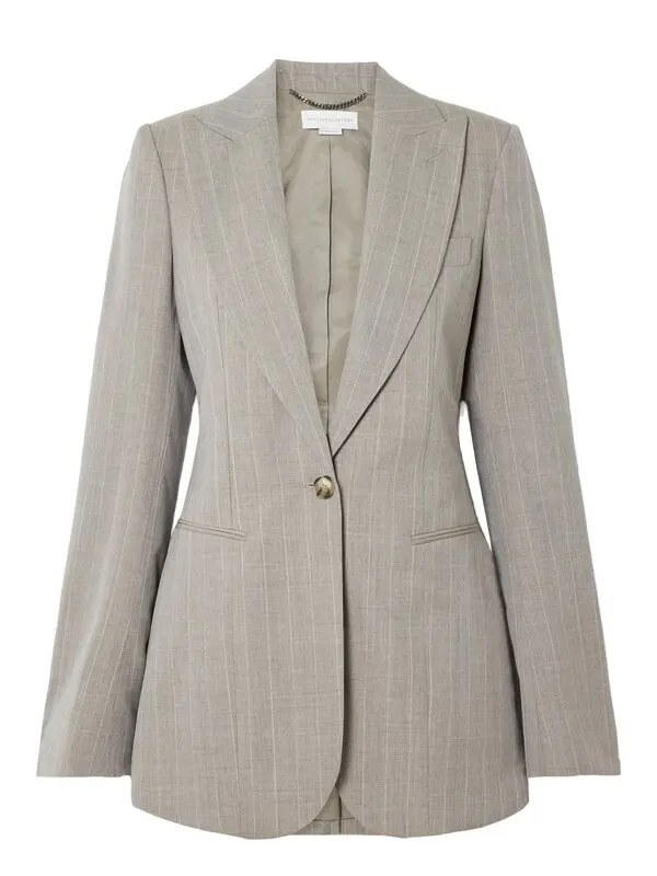 Stella McCartney Pinstriped Wool Blazer - Gray