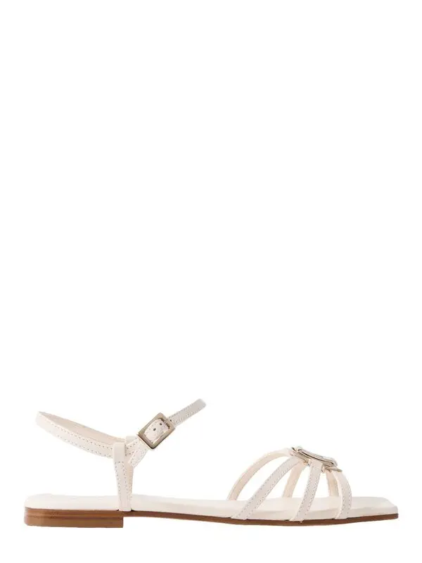 ROGER VIVIER Viv' The Sea Leather Sandals - Neutrals