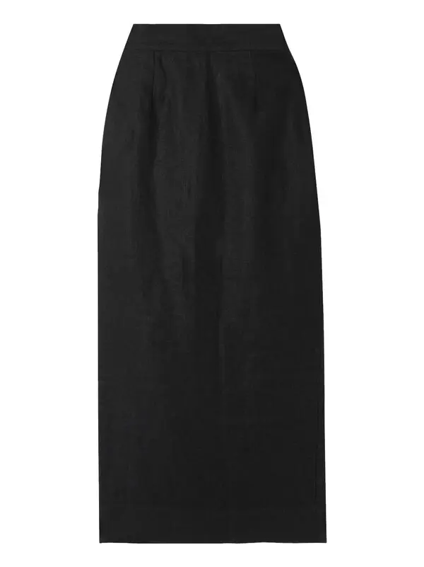 Posse Emma Linen Midi Skirt - Black