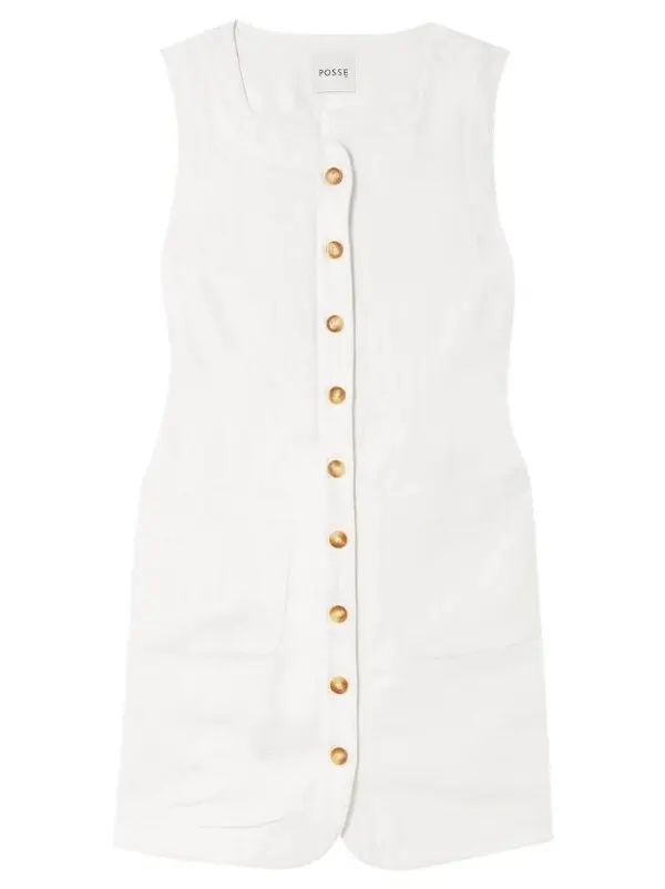 Posse Emma Linen Mini Dress - Neutrals