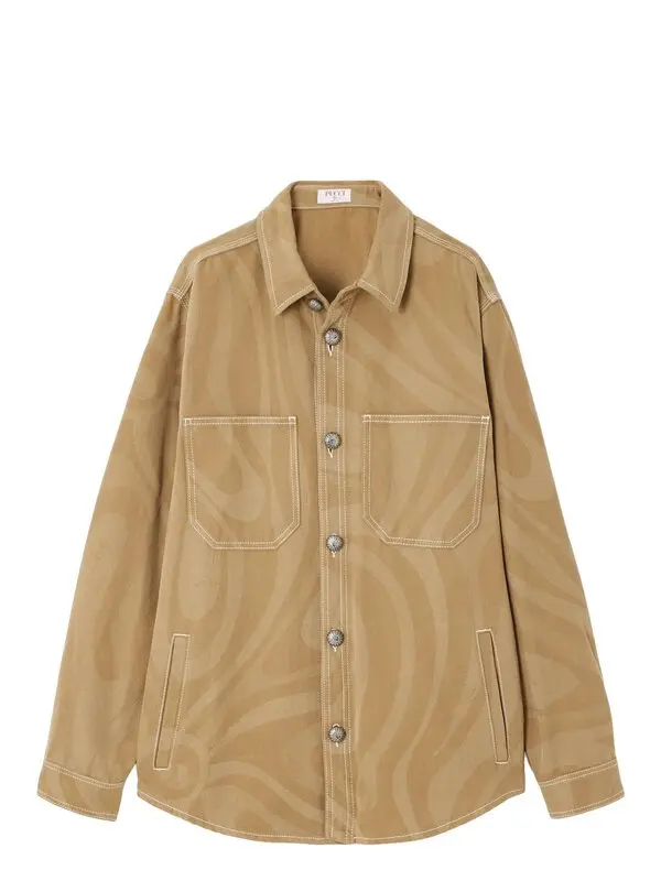 Emilio Pucci Printed Cotton-canvas Jacket - Neutrals