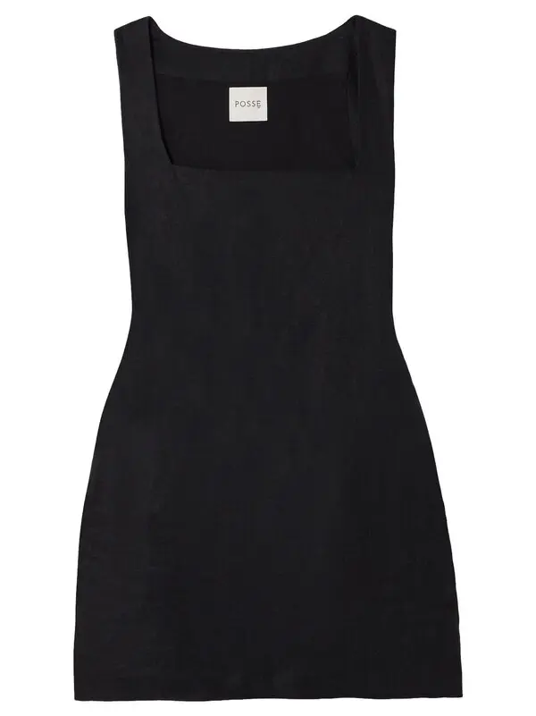 Posse Alice Linen Mini Dress - Black
