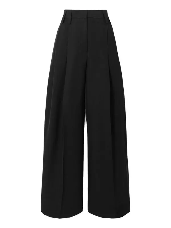 JIL SANDER Pleated Wide-leg Pants - Black