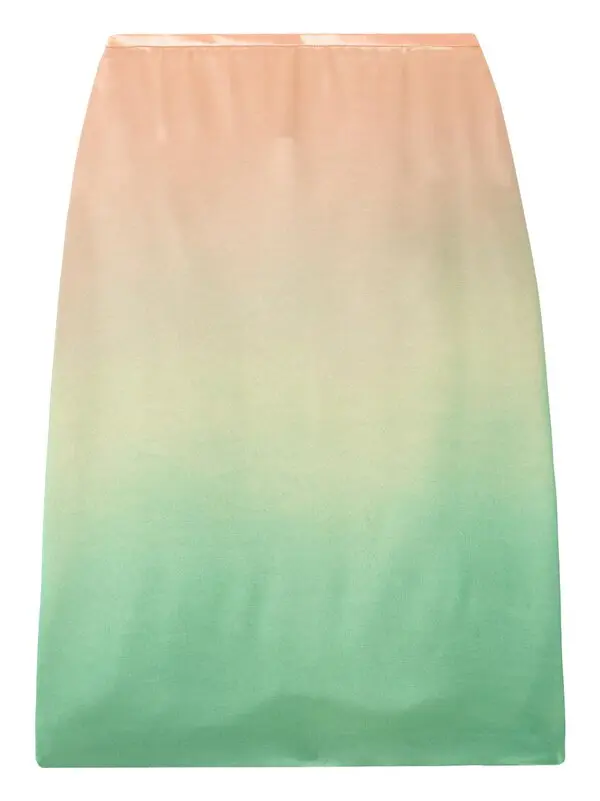 JIL SANDER Dégradé-satin Midi Skirt - Green