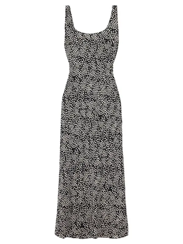 Matteau Printed Silk-crepe Maxi Dress - Black