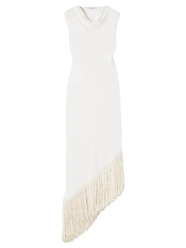 Gabriela Hearst Awar Fringed Silk-bouclé Maxi Dress - Ivory