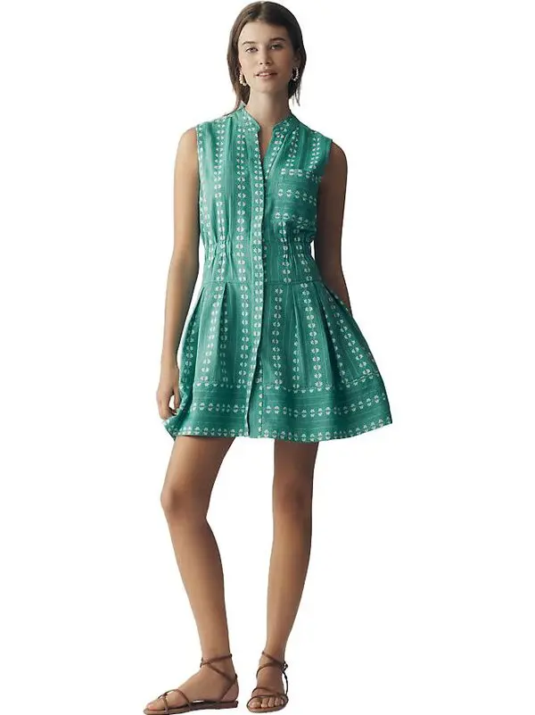 Maeve Sleeveless Striped Shirtdress - Green
