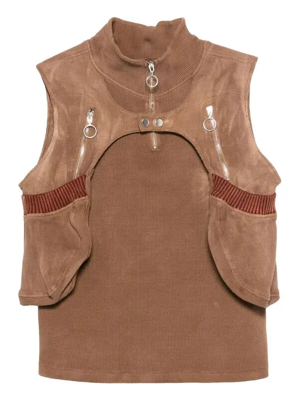 CHARLIE CONSTANTINOU High-neck Vest - Brown
