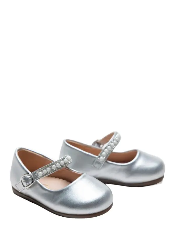 TULLEEN Margot Pearl Band Flat - Silver