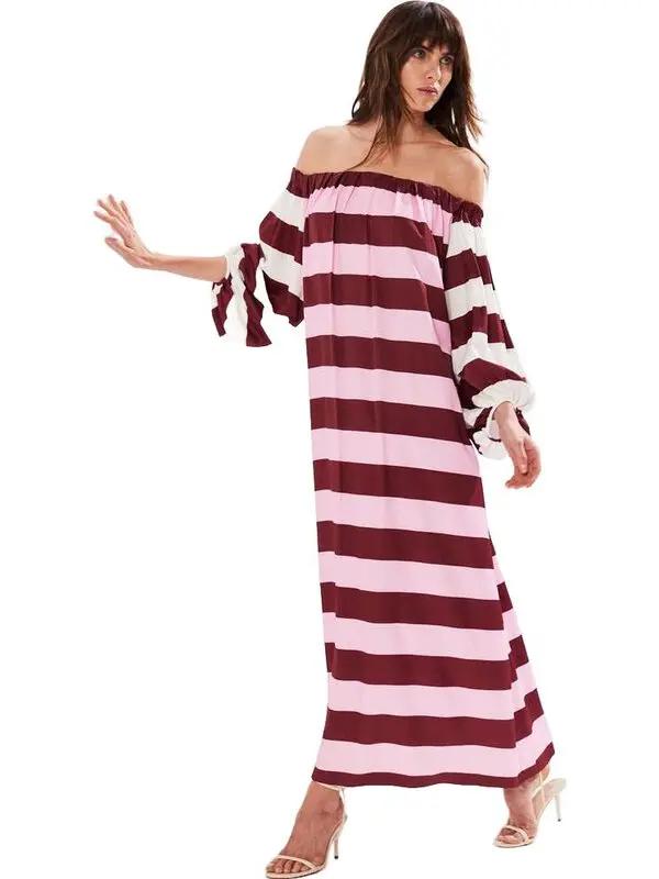 RO&ZO Gigi Stripe Bandeau Dress - Pink