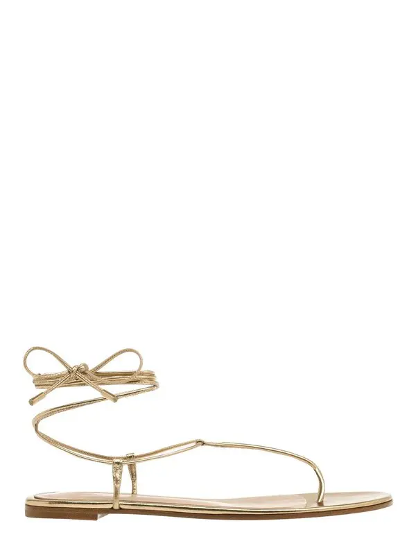 GIANVITO ROSSI Gwyneth Flat Sandals - Metallic Gold