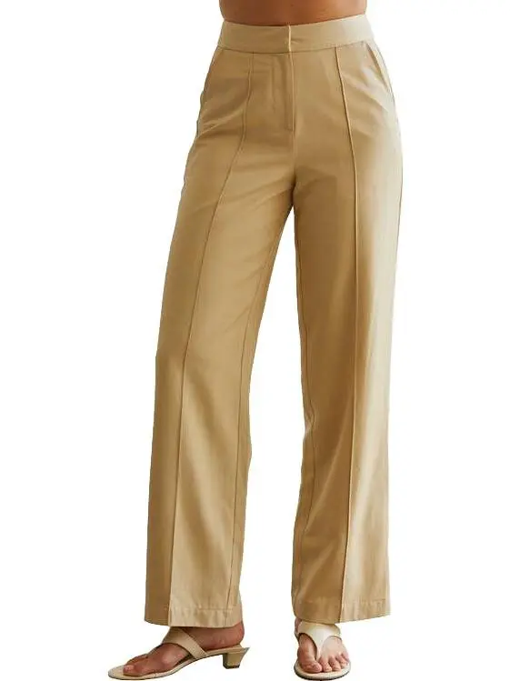 CRESCENT Pleated Trousers - Custard