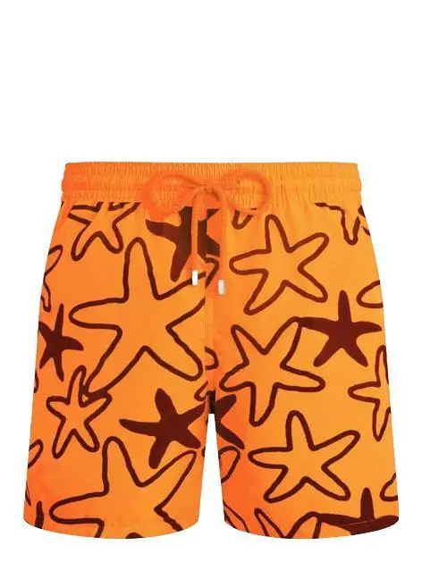 Vilebrequin Flocked Starlettes Mahina Swim Shorts - Orange