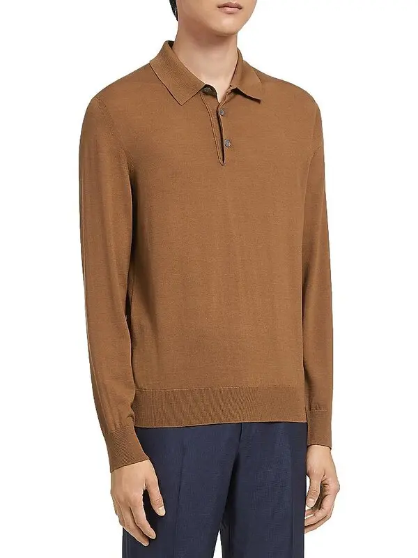 Zegna Vicuna Cashseta Light Polo Shirt - Dark Beige