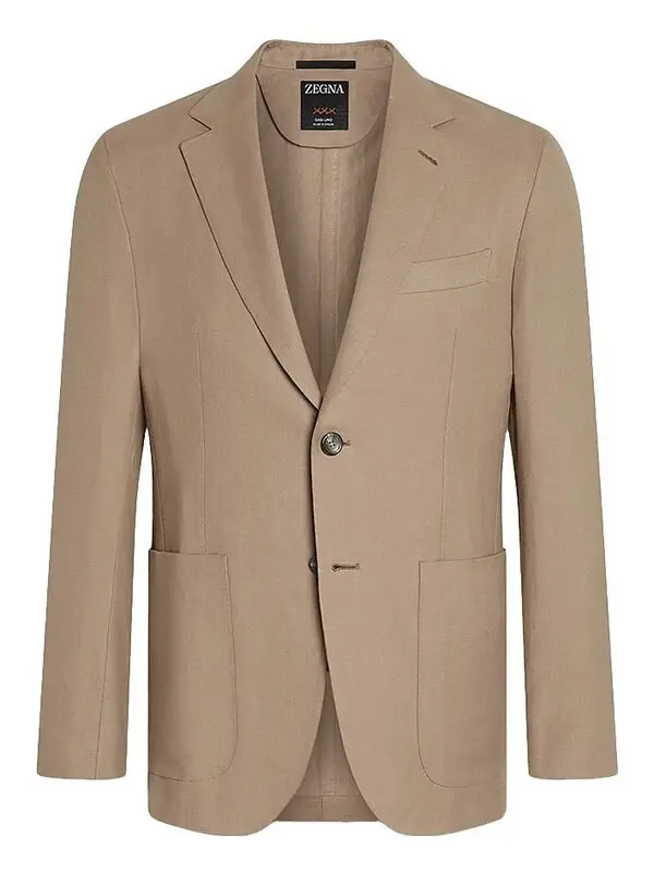 Zegna Oasi Lino Regular Fit Linen Blazer - Light Taupe