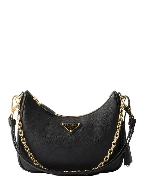 Prada Re-edition Mini Saffiano Leather Bag - Black