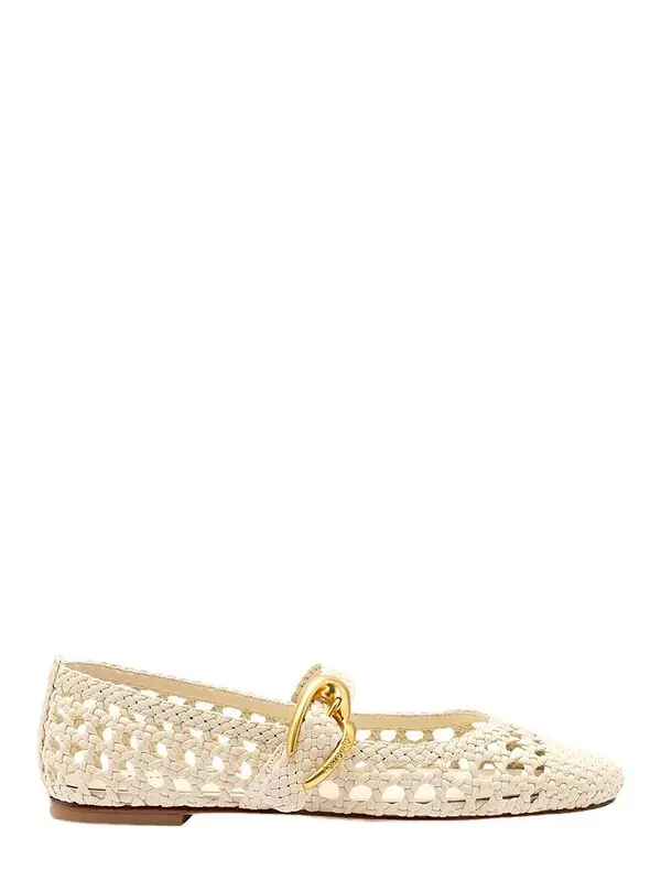 Larroude Verona Macrame Ballet Flats - Ivory