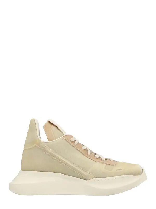 Rick Owens Geth Leather High-top Sneakers - Beige