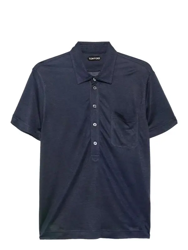 TOM FORD Slub-texture Polo Shirt - Blue