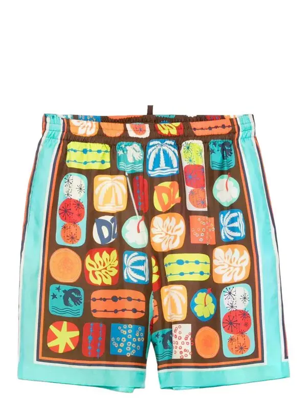 Dsquared2 Graphic Printed Shorts - Blue