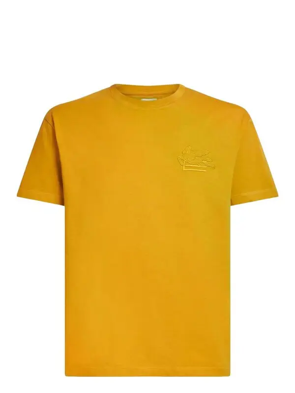 Etro Logo-embroidered T-shirt - Yellow