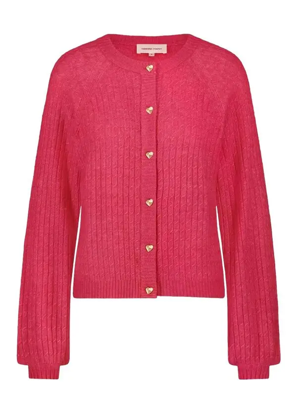 FABIENNE CHAPOT Charlotta Ribbed Cardigan - Pink