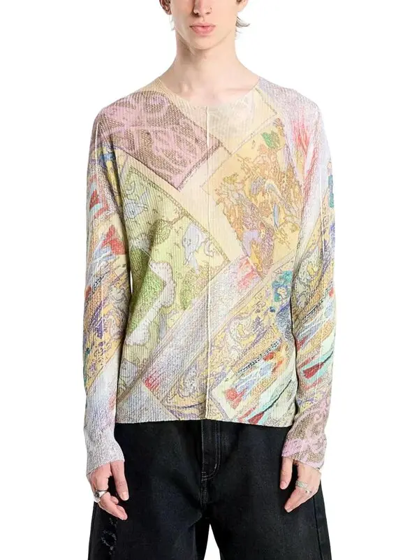 DIESEL® K-renton Printed Long-sleeve Top - Neutrals