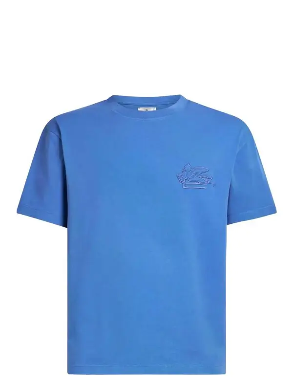 Etro Logo-embroidered T-shirt - Blue