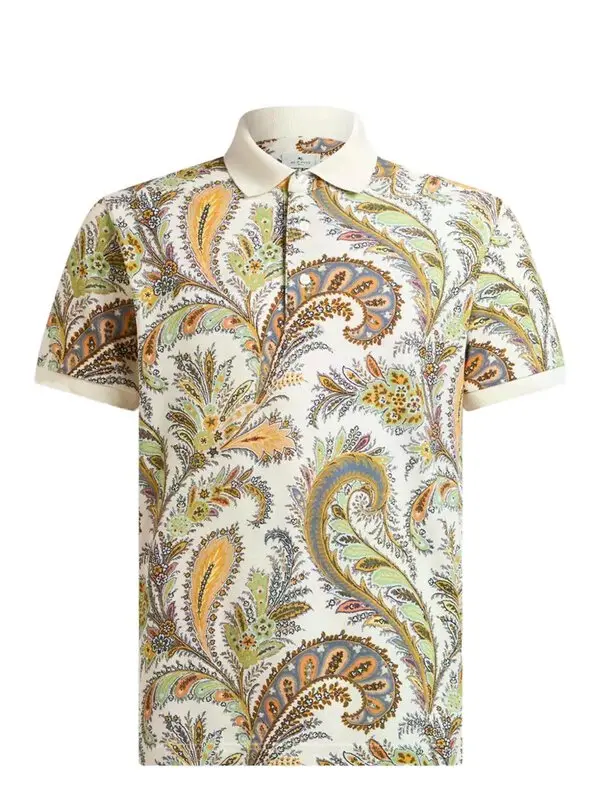 Etro Paisley-print Cotton Polo Shirt - White