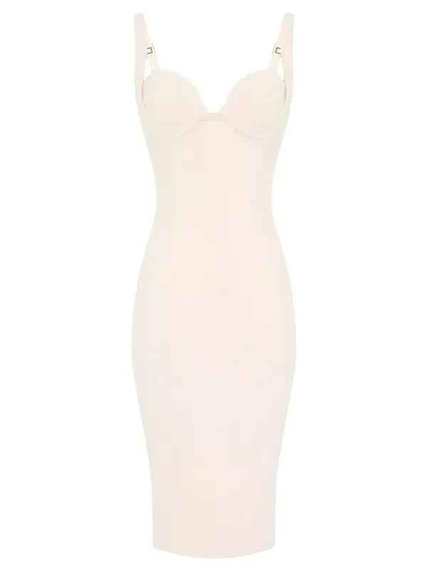 Elisabetta Franchi Bustier-neck Midi Dress - Neutrals