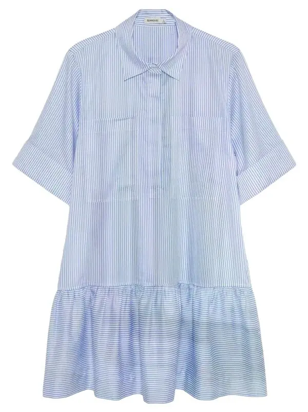 Simkhai Cris Striped Shirt Dress - Blue