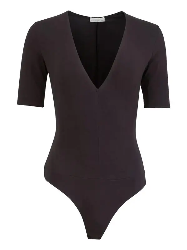 Fleur Du Mal Deep V-neck Bodysuit - Black