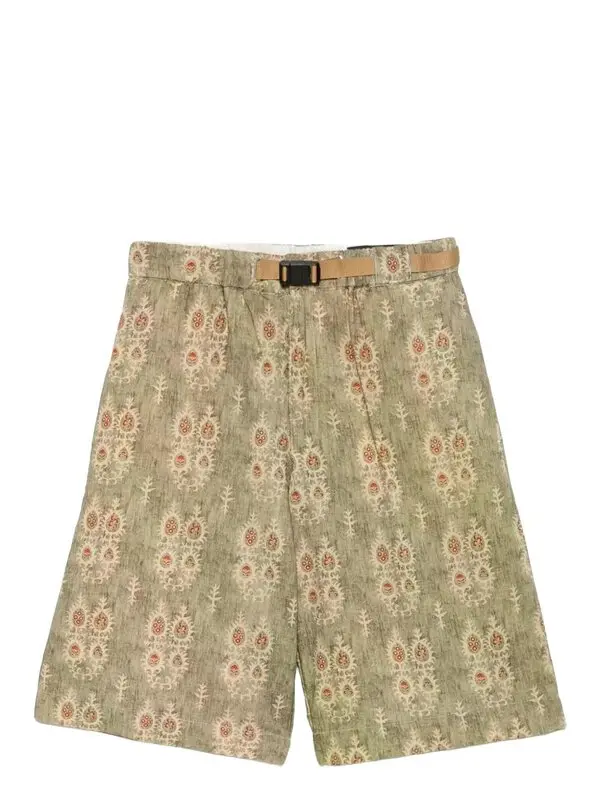 WHITE SAND Printed Shorts - Green