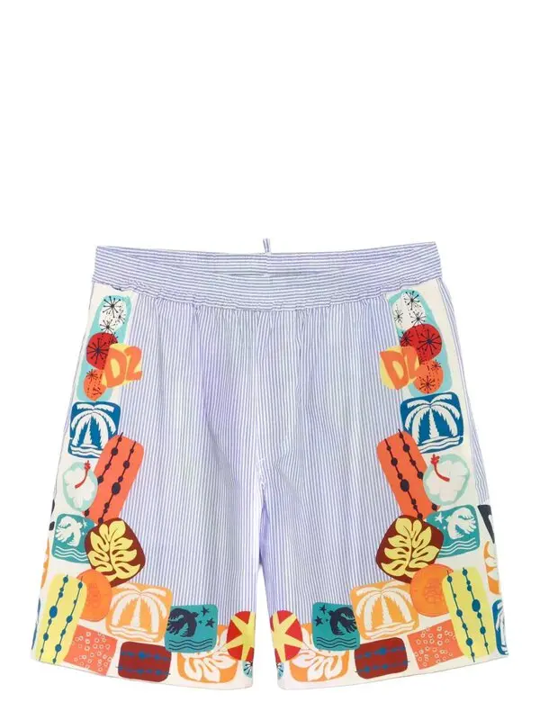 Dsquared2 Striped Pattern Shorts - Blue