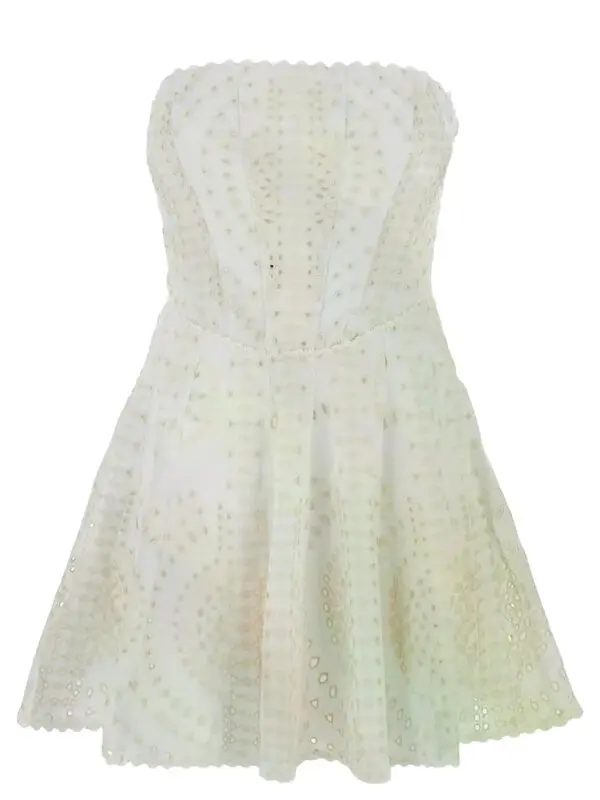 Charo Ruiz Ibiza Broderie Anglaise Strapless Dress - White