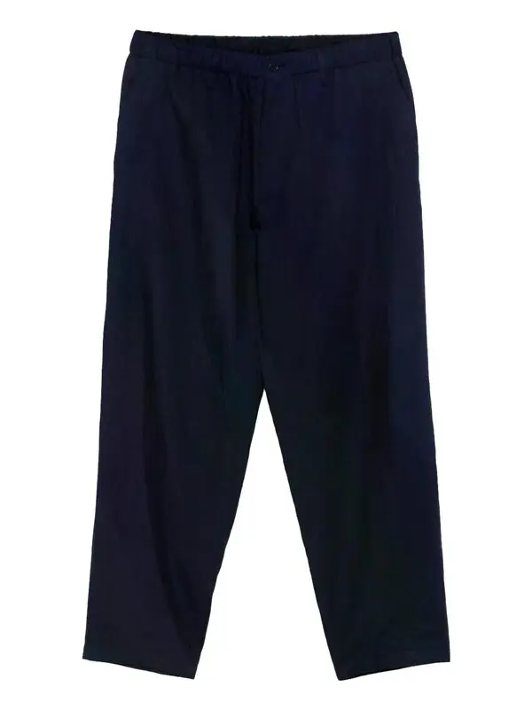 Yohji Yamamoto Slub-texture Trousers - Blue