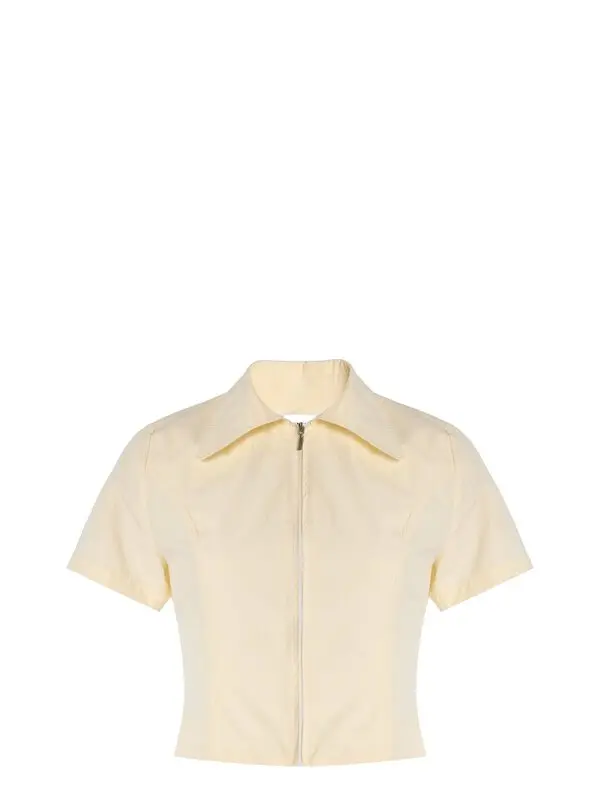 ALFIE Sulta Zipped Cotton Top - Ivory