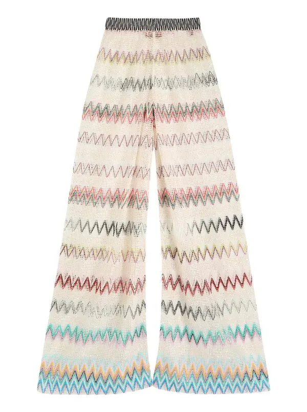 Missoni Zigzag Intarsia Open-knit Trousers - Multicoloured