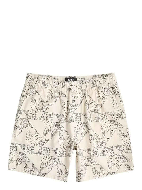 Paige Elijah Printed Cotton-blend Shorts - Grey