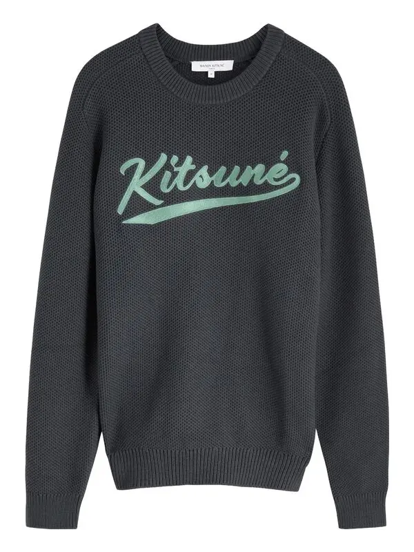 Maison Kitsuné Varsity Cotton-blend Jumper - Grey