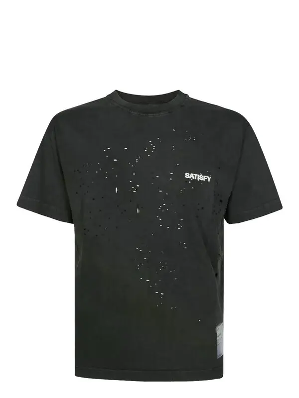 Satisfy Ripped-detailing T-shirt - Black