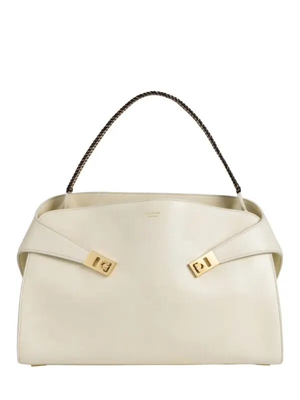 FERRAGAMO Hug Soft Shoulder Bag - White