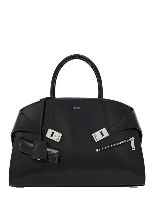 FERRAGAMO Hug Handbag With Zip - Black