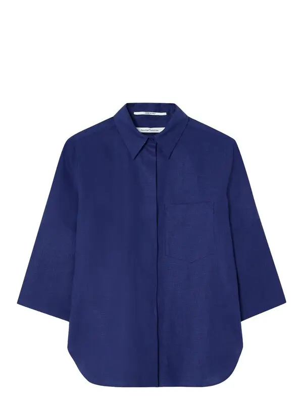Another Tomorrow Linen Shirt - Blue